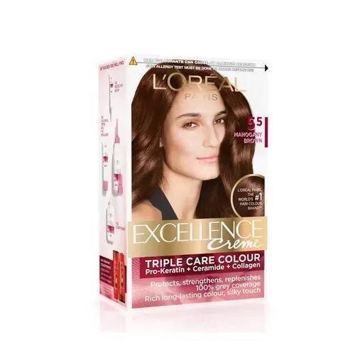 Buy L'Oreal Paris Excellence Creme 55 Mahogany Brown Hair Color online ...